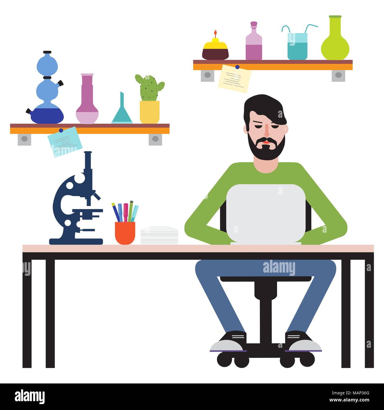 Scientist workspace Cut Out Stock Images & Pictures - Alamy