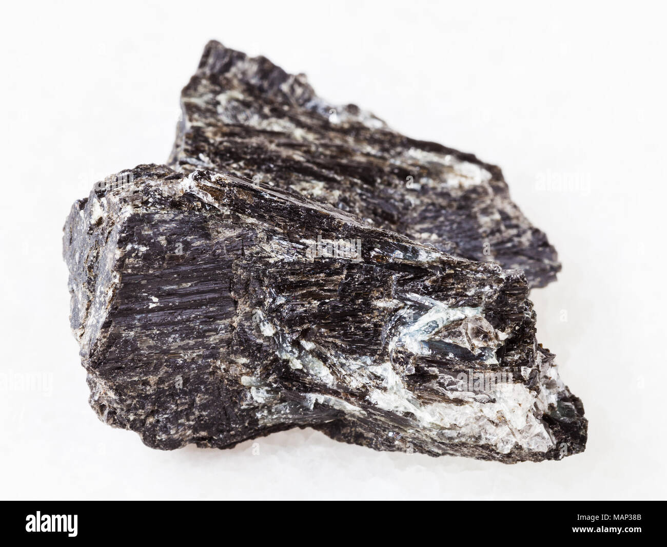macro shooting of natural mineral rock specimen - rough Gedrite stone ...