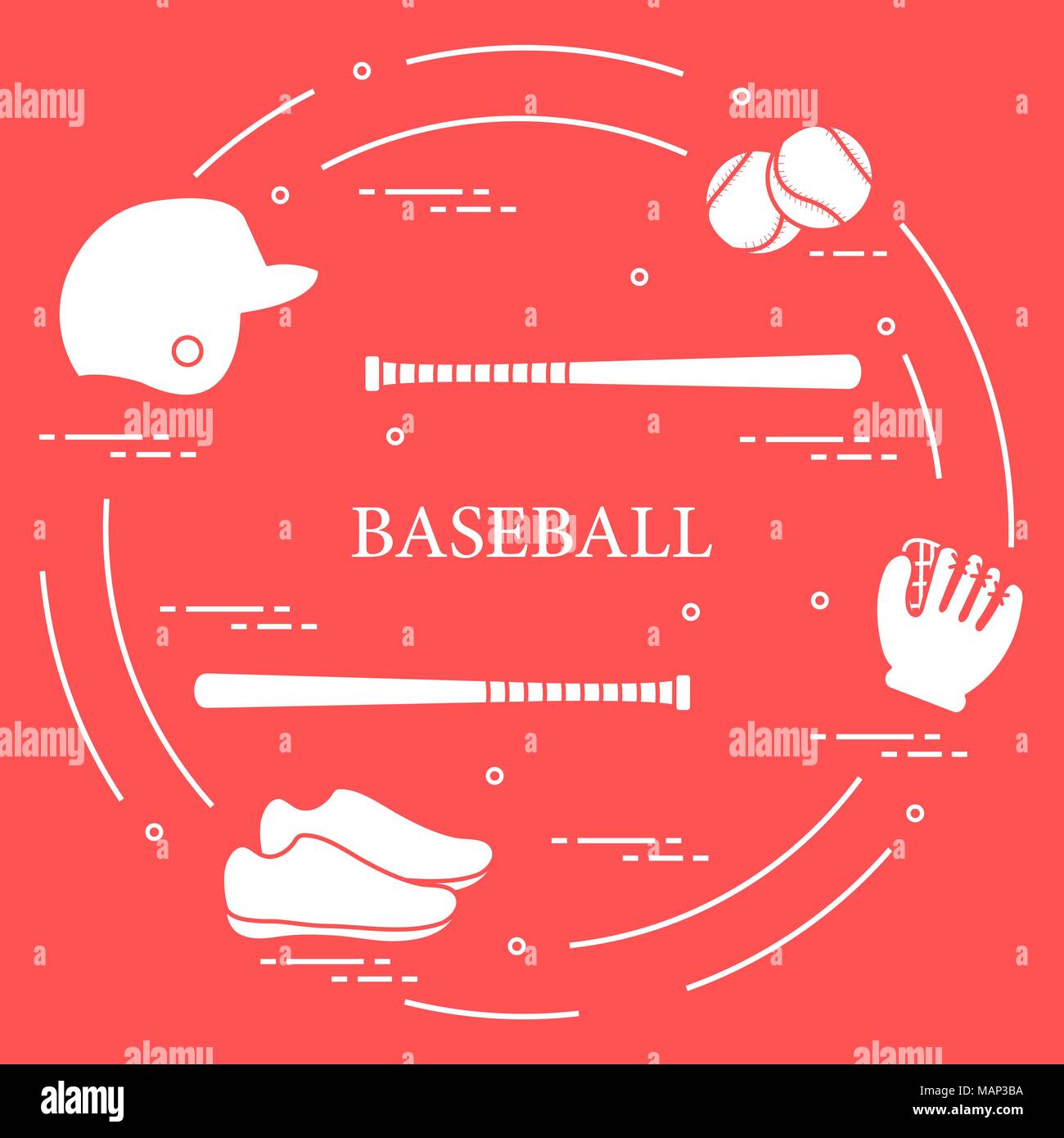 Glove, balls, baseball bats, baseball helmet, shoes. Baseball equipment ...