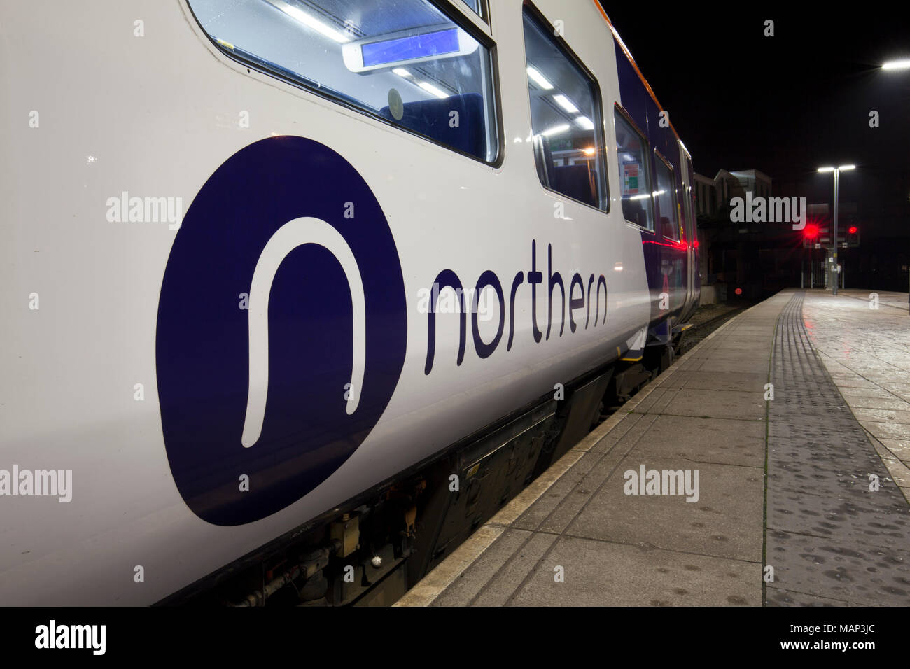 Arriva Northern Rail logo on a class 158 express sprinter train at ...