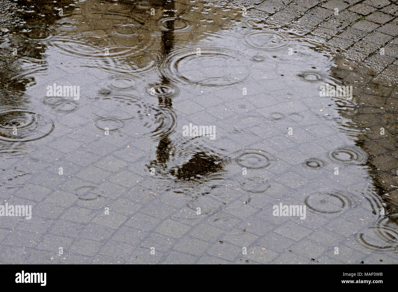 Raindrops flooded street hi-res stock photography and images - Alamy