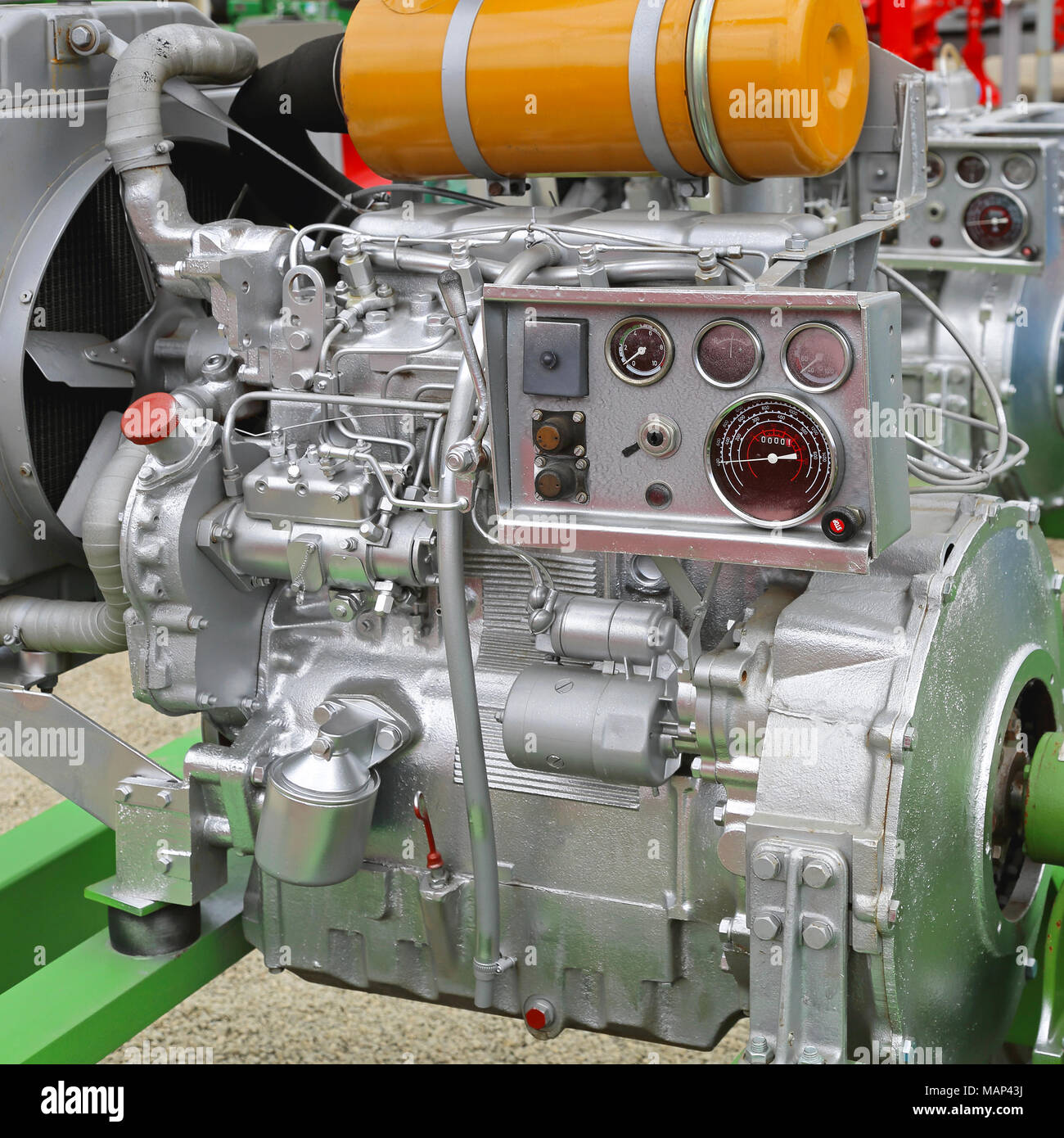 Powerful Diesel Engine for Agricultural Works Stock Photo - Alamy