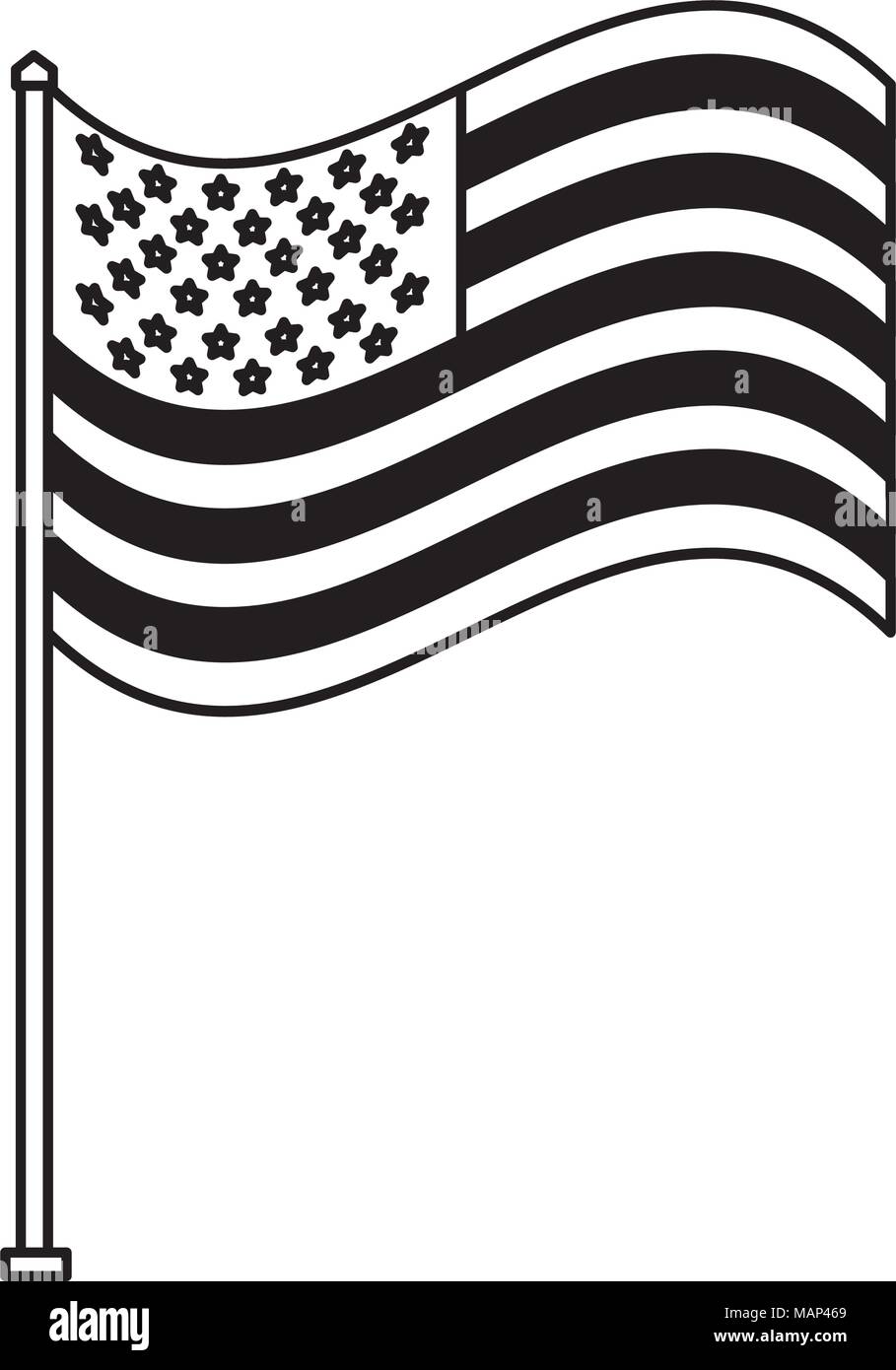 unites state of america waving on flagpole vector illustration Stock ... unites state of america waving on flagpole vector illustration Stock ...