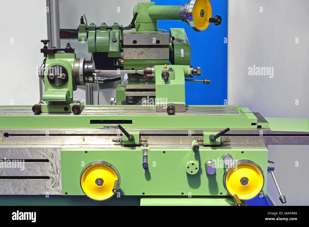 Metal Lathe Machine Tool in Workshop Stock Photo - Alamy