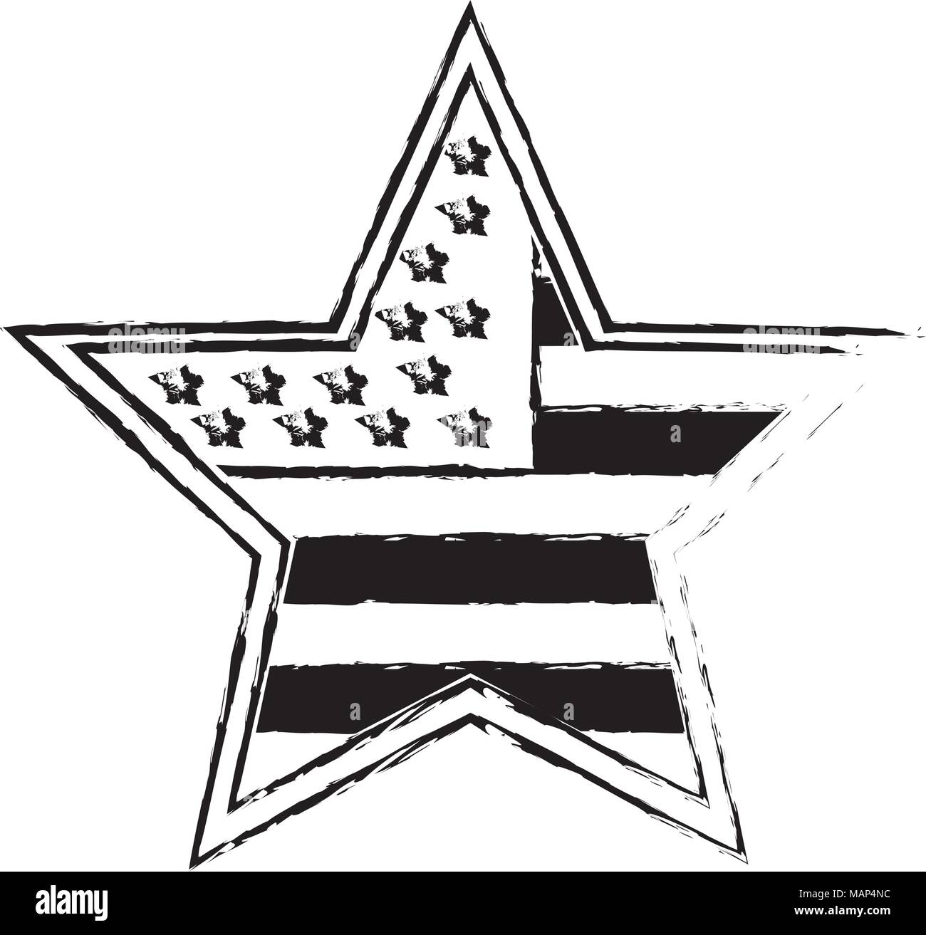 united states of america shape star vector illustration Stock Vector ...