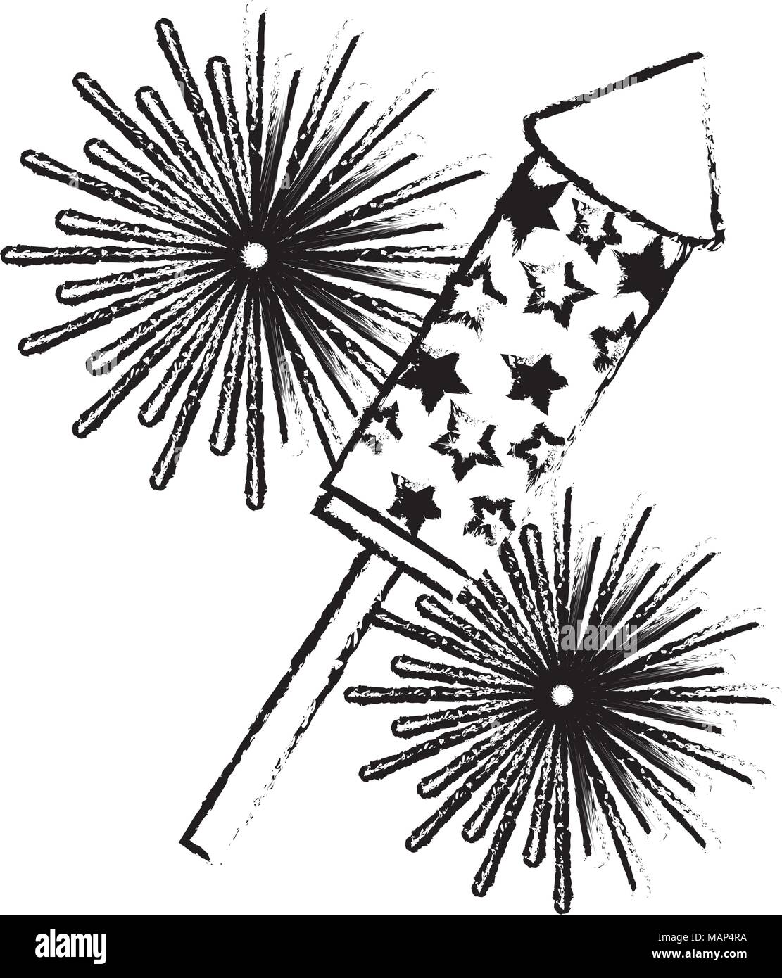 rocket fireworks event festival explosions vector illustration Stock ...