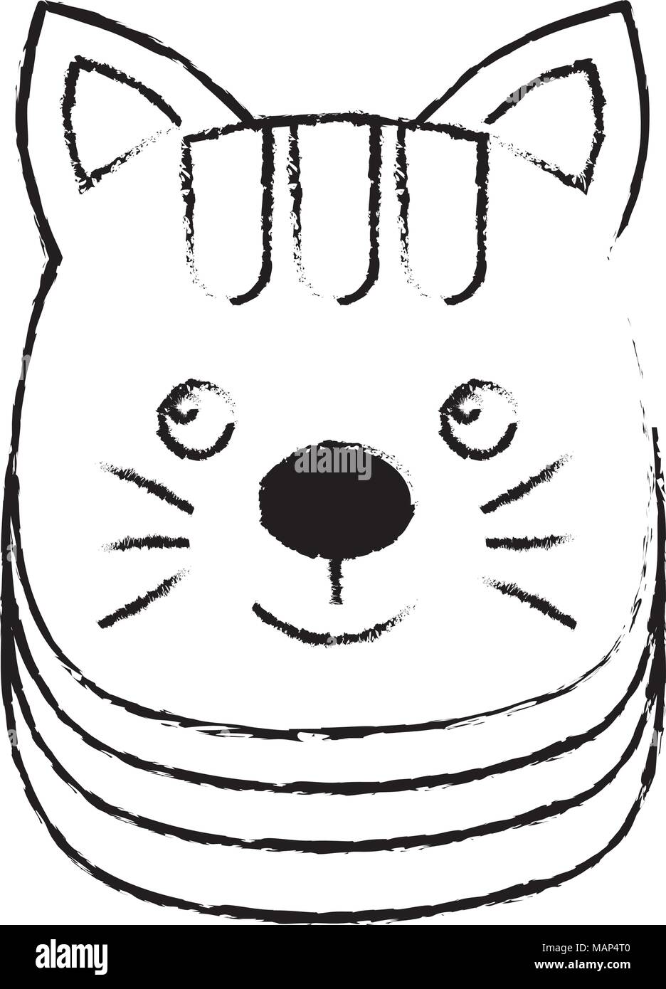 cute head kitty patch decoration vector illustration Stock Vector Image ...