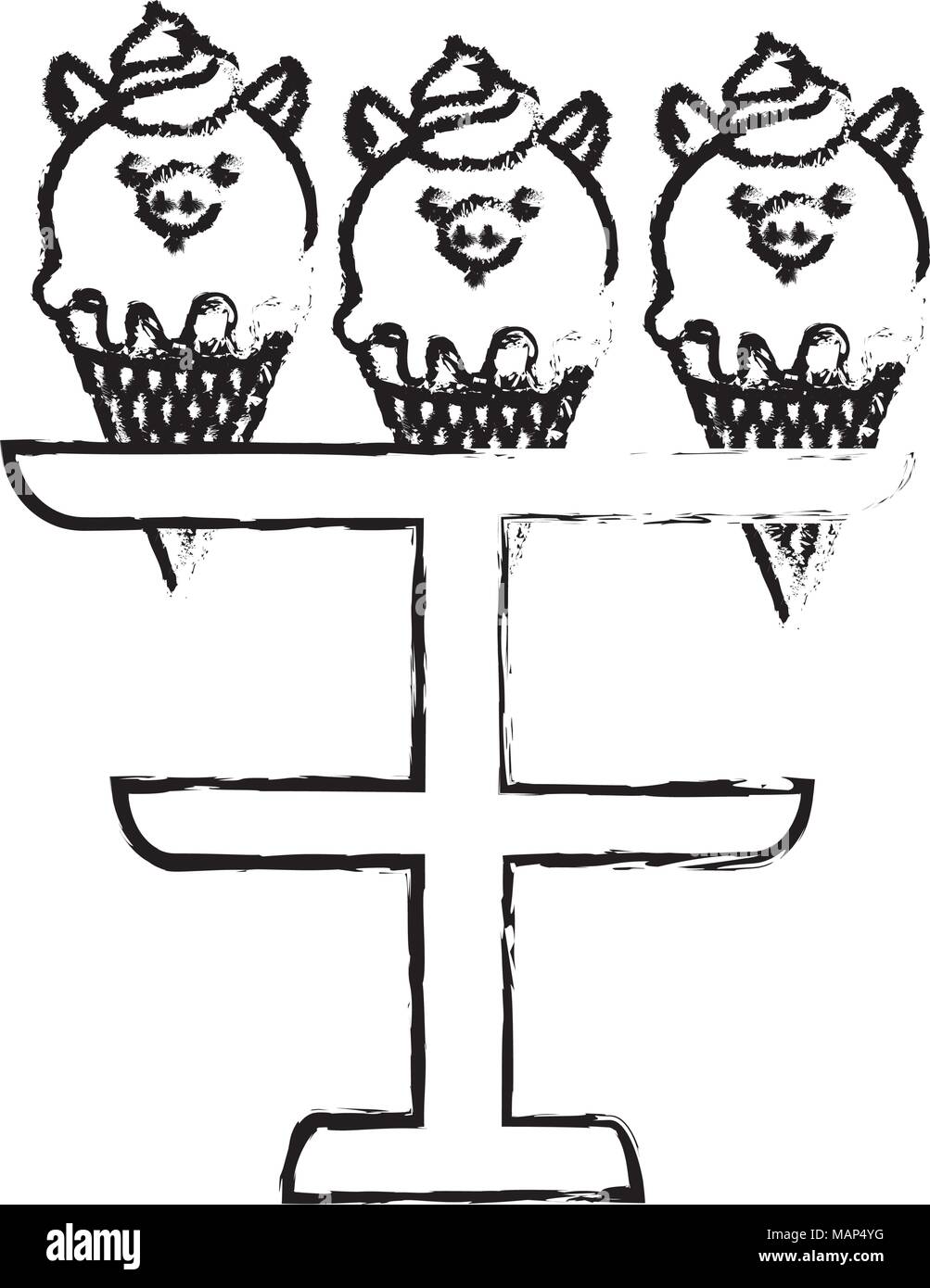 ice cream faces piggy on stand sweet Stock Vector Image & Art - Alamy