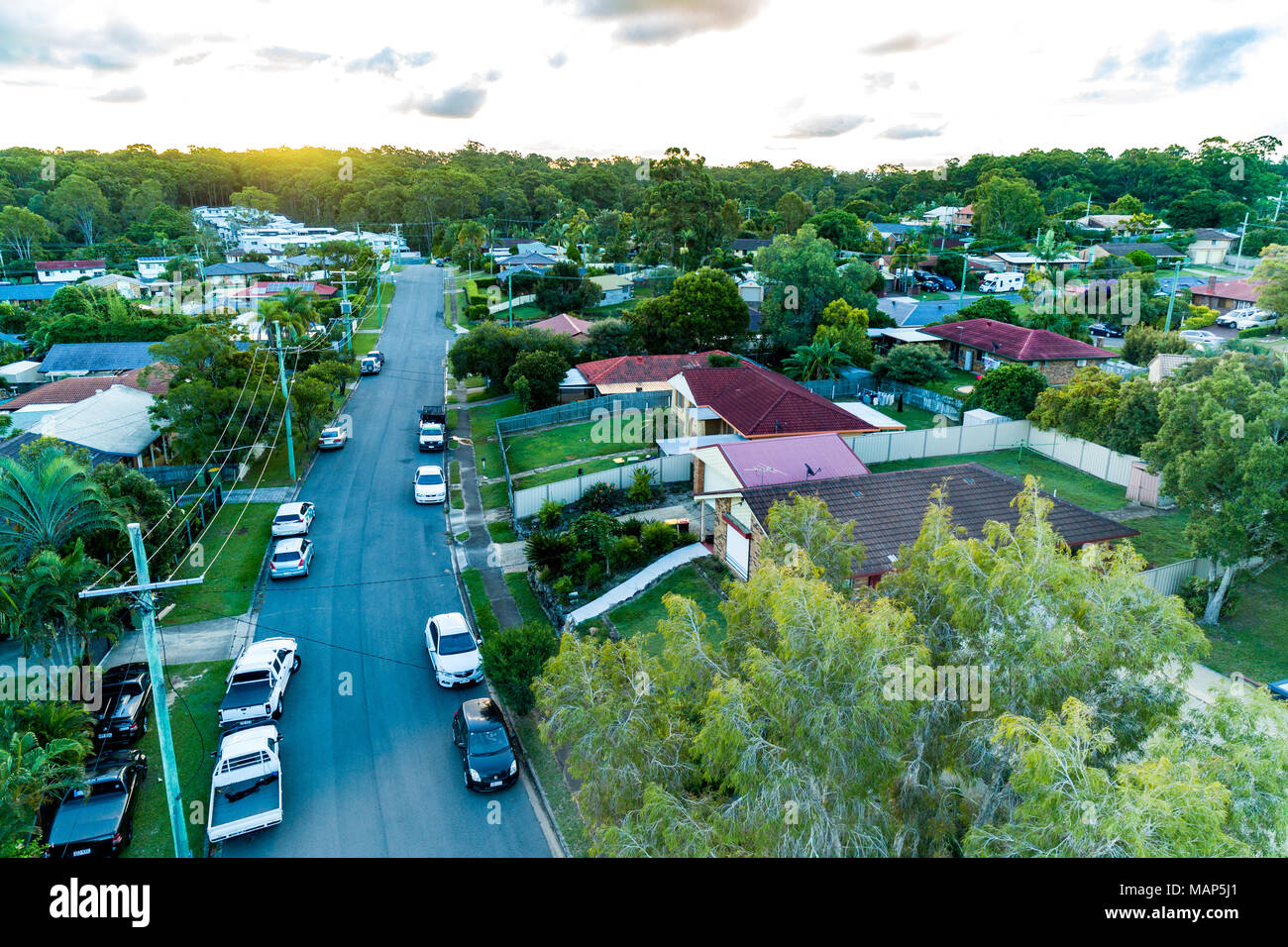 Suburban street view hi-res stock photography and images - Alamy