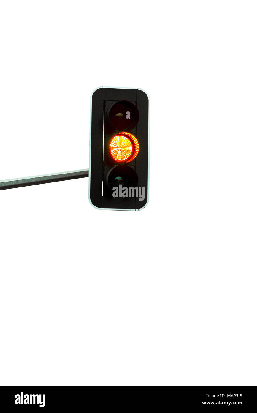 Isolated yellow or orange traffic lights Stock Photo - Alamy
