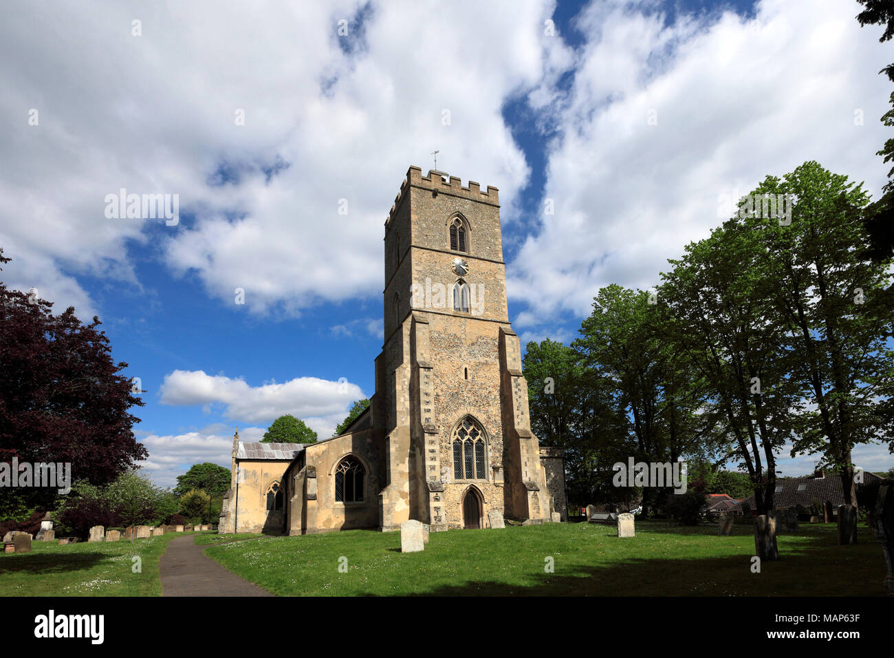 St Martin parish church, Exning village, Cambridgeshire; England, UK ...