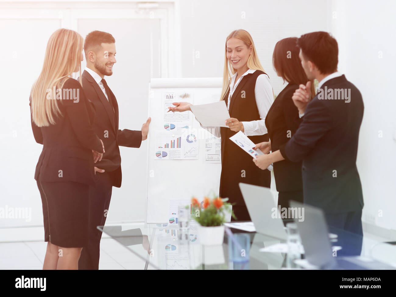 Business people at presentation in office Stock Photo - Alamy