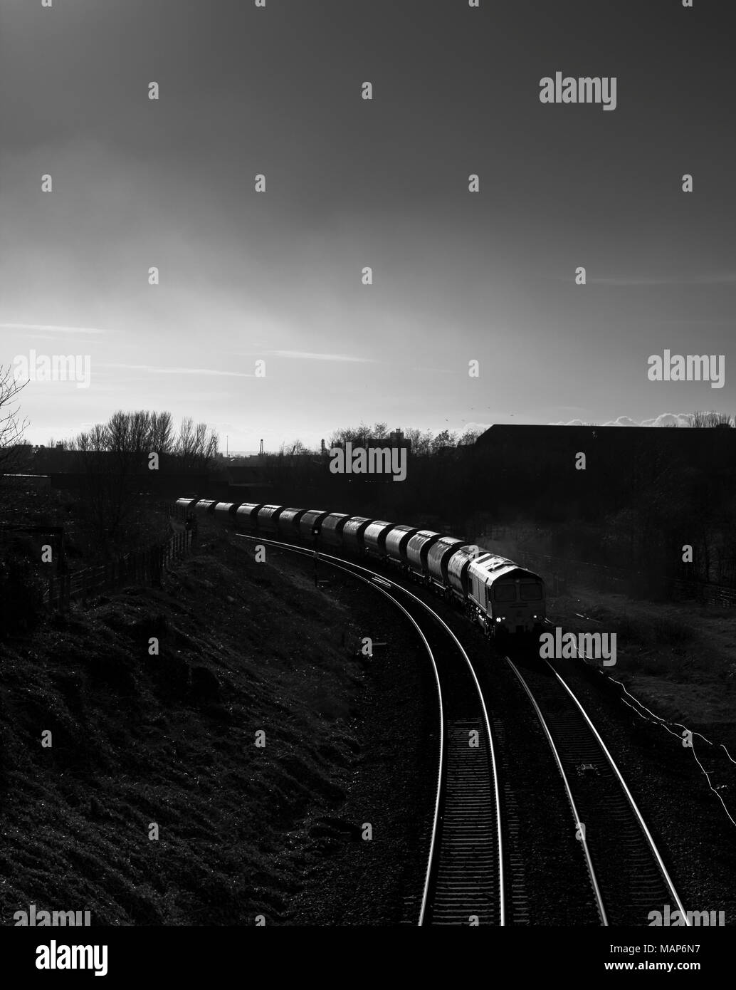 Freightliner class 66 locomotive heavy Black and White Stock Photos ...
