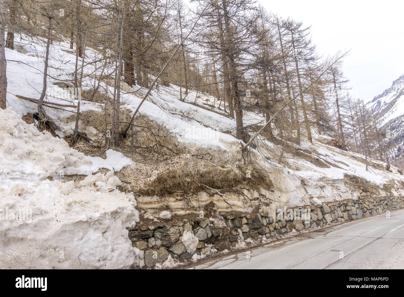 snow avalanche in the mountains Stock Photo - Alamy