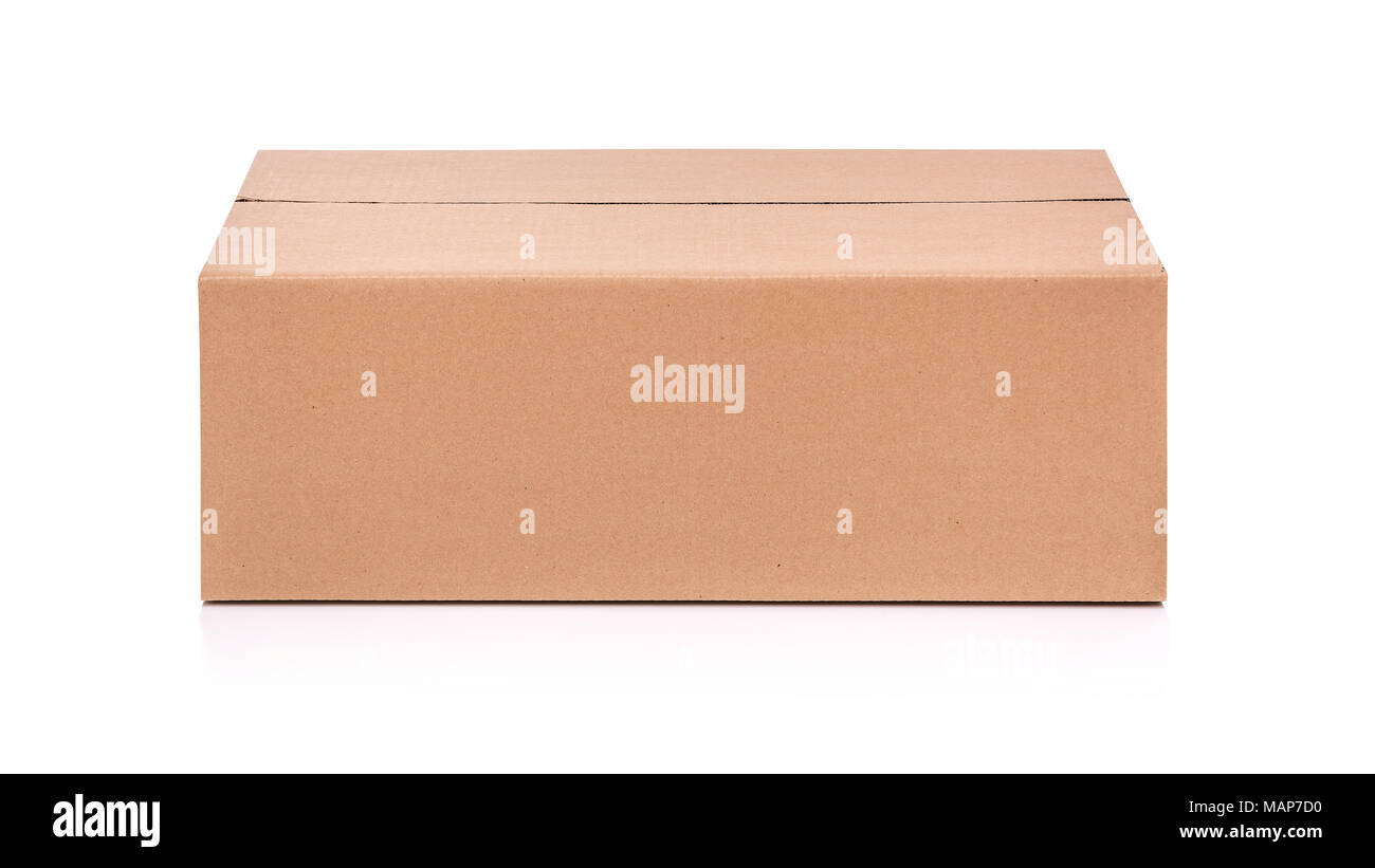 Cardboard mail box isolated on a white background Stock Photo - Alamy