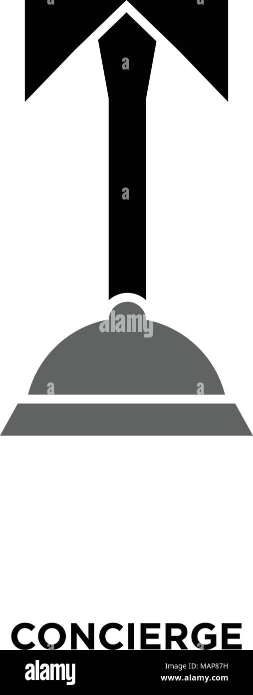 concierge icon on white background, in black, vector icon illustration ...
