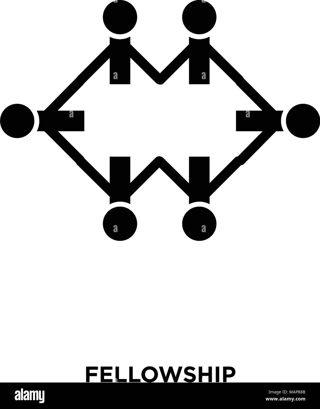 fellowship icon on white background, in black, vector icon illustration ...