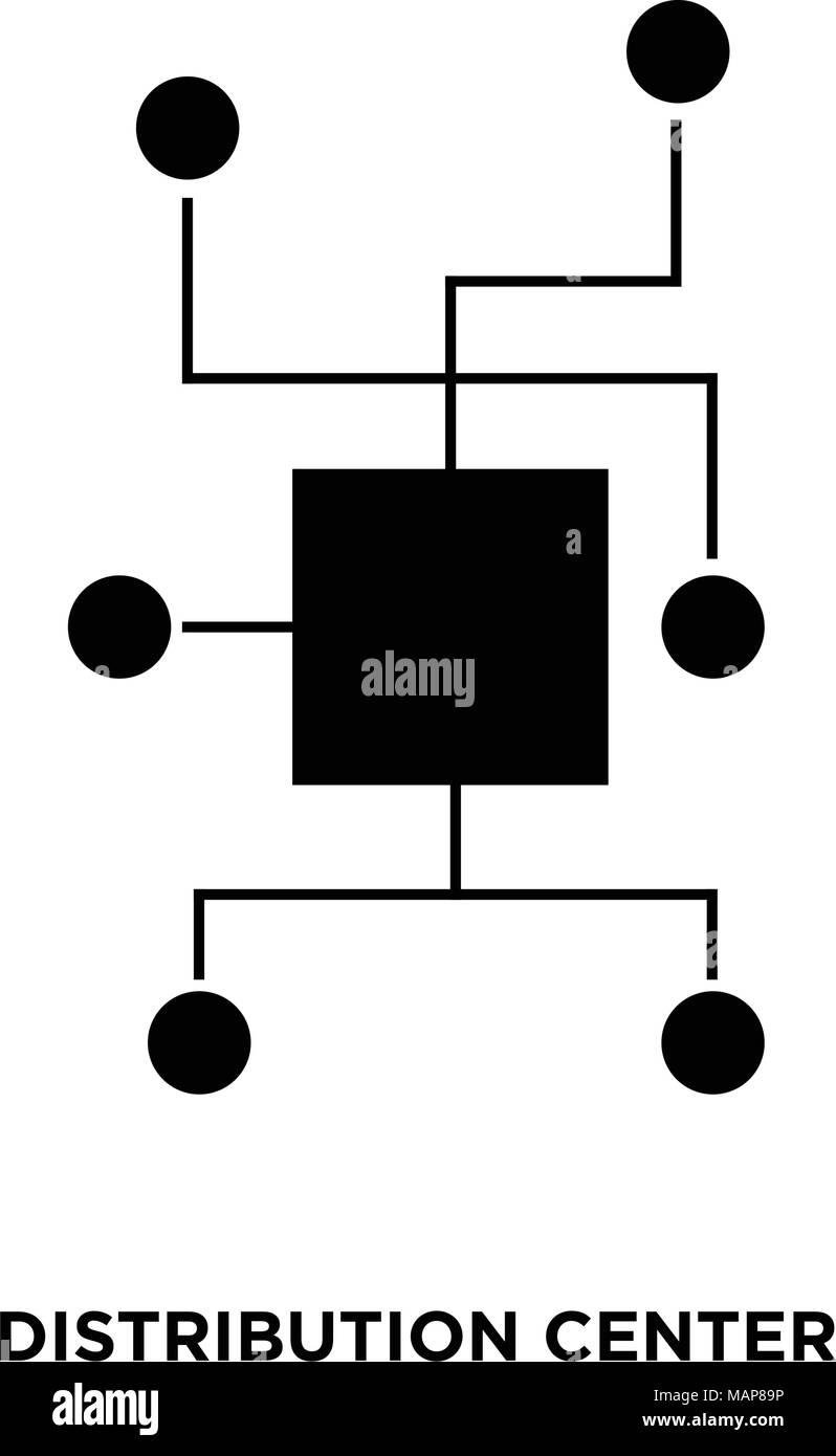 distribution center icon on white background, in black, vector icon ...