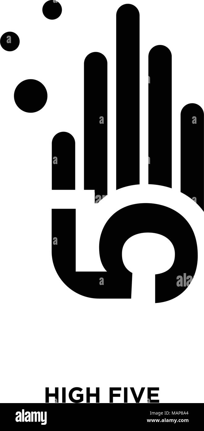 high five icon on white background, in black, vector icon illustration ...