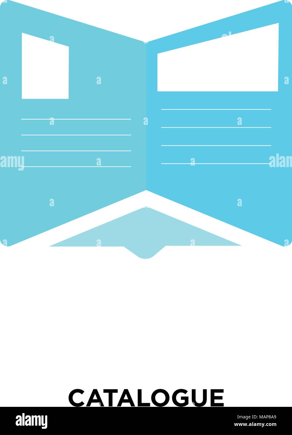 catalogue icon on white background, in blue, vector icon illustration ...