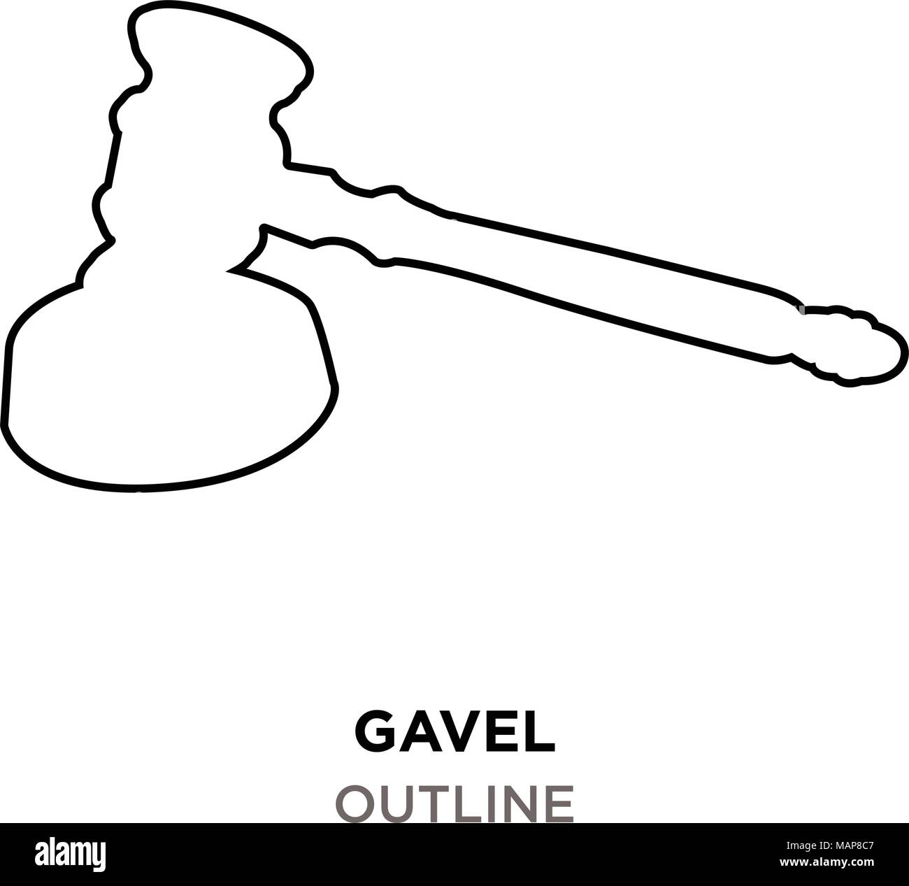gavel outline on white background Stock Vector Image & Art - Alamy