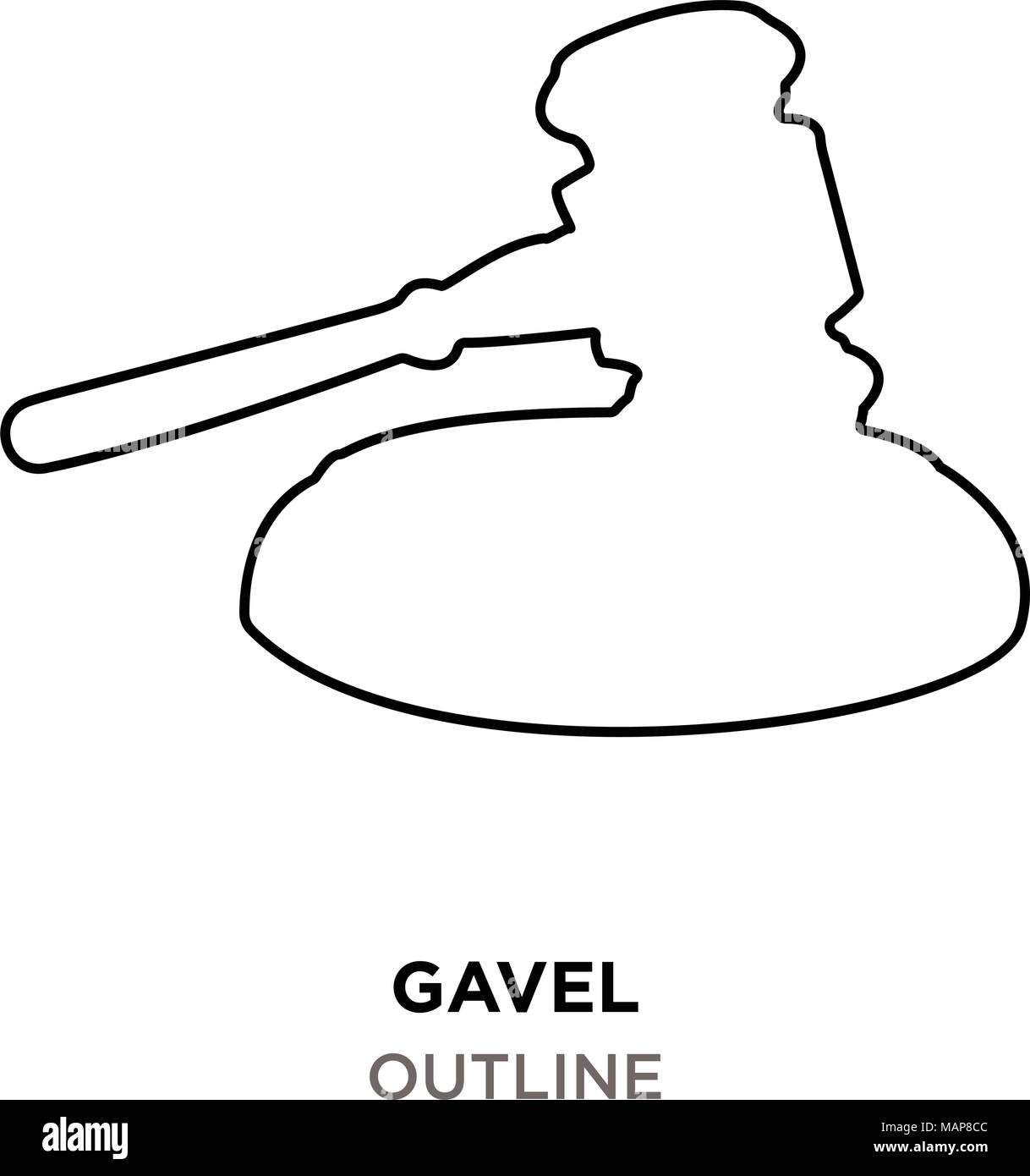 gavel outline on white background Stock Vector Image & Art - Alamy