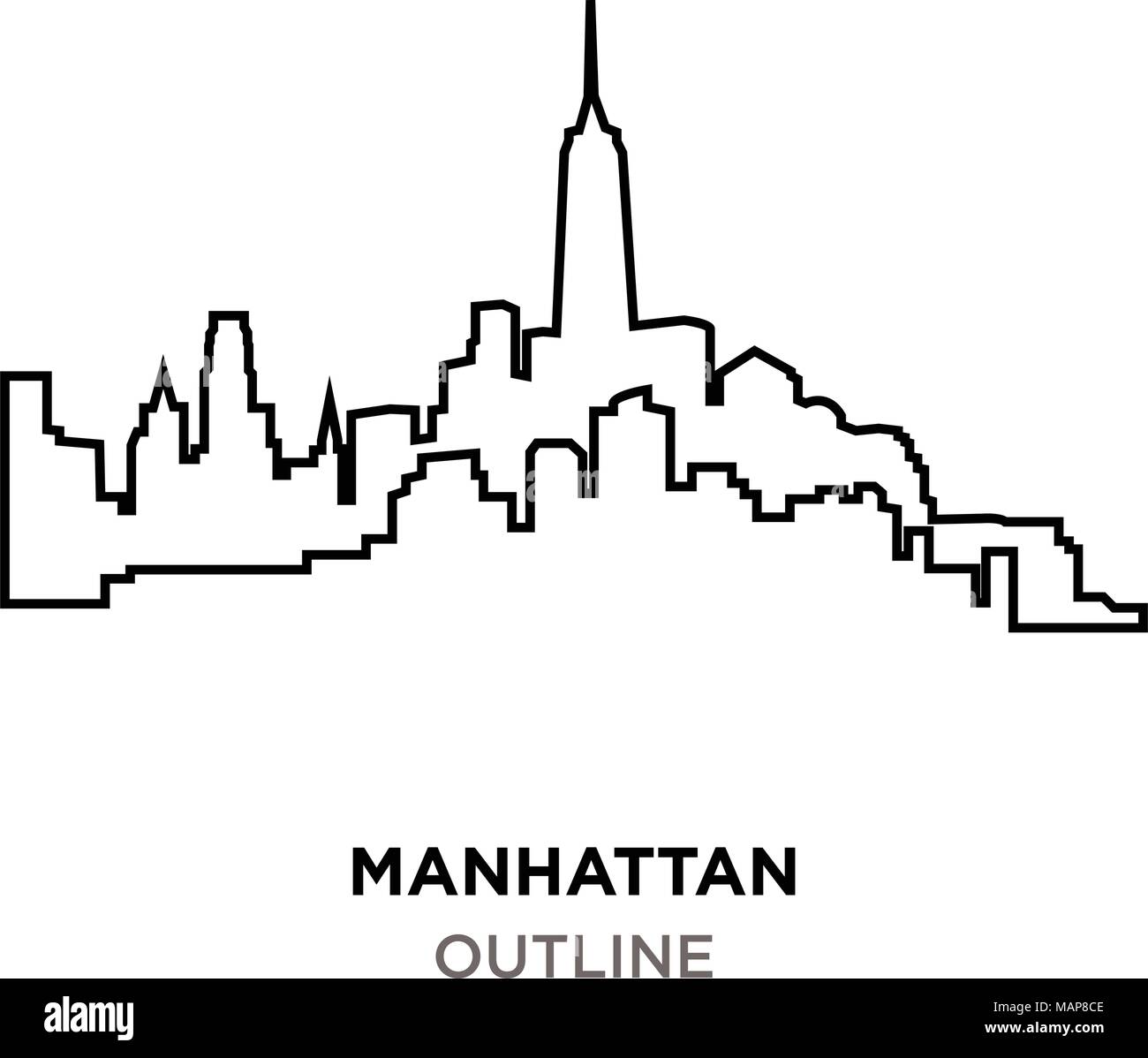 outline of manhattan on white background Stock Vector Image & Art - Alamy