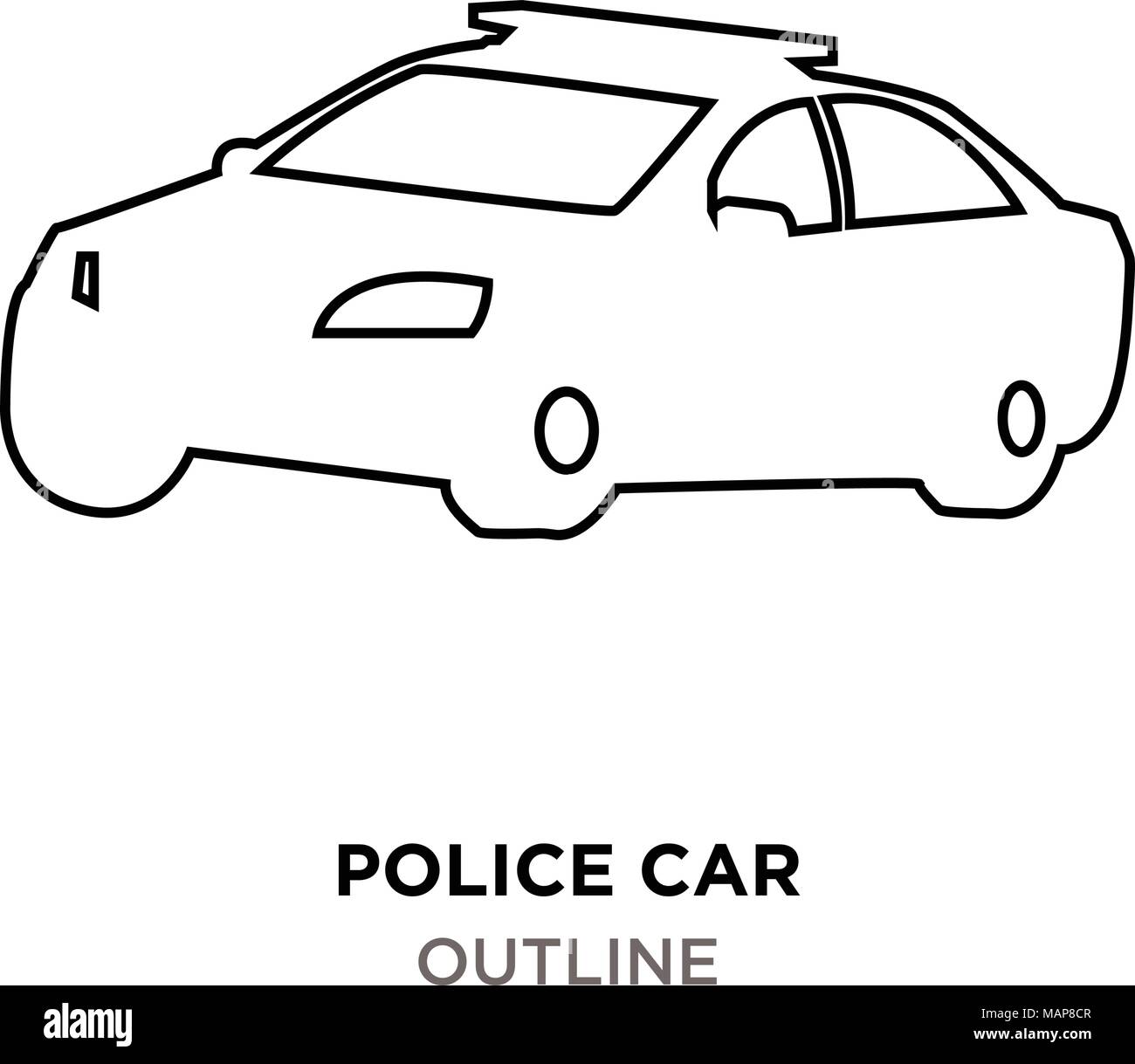 police car outline on white background Stock Vector Image & Art - Alamy