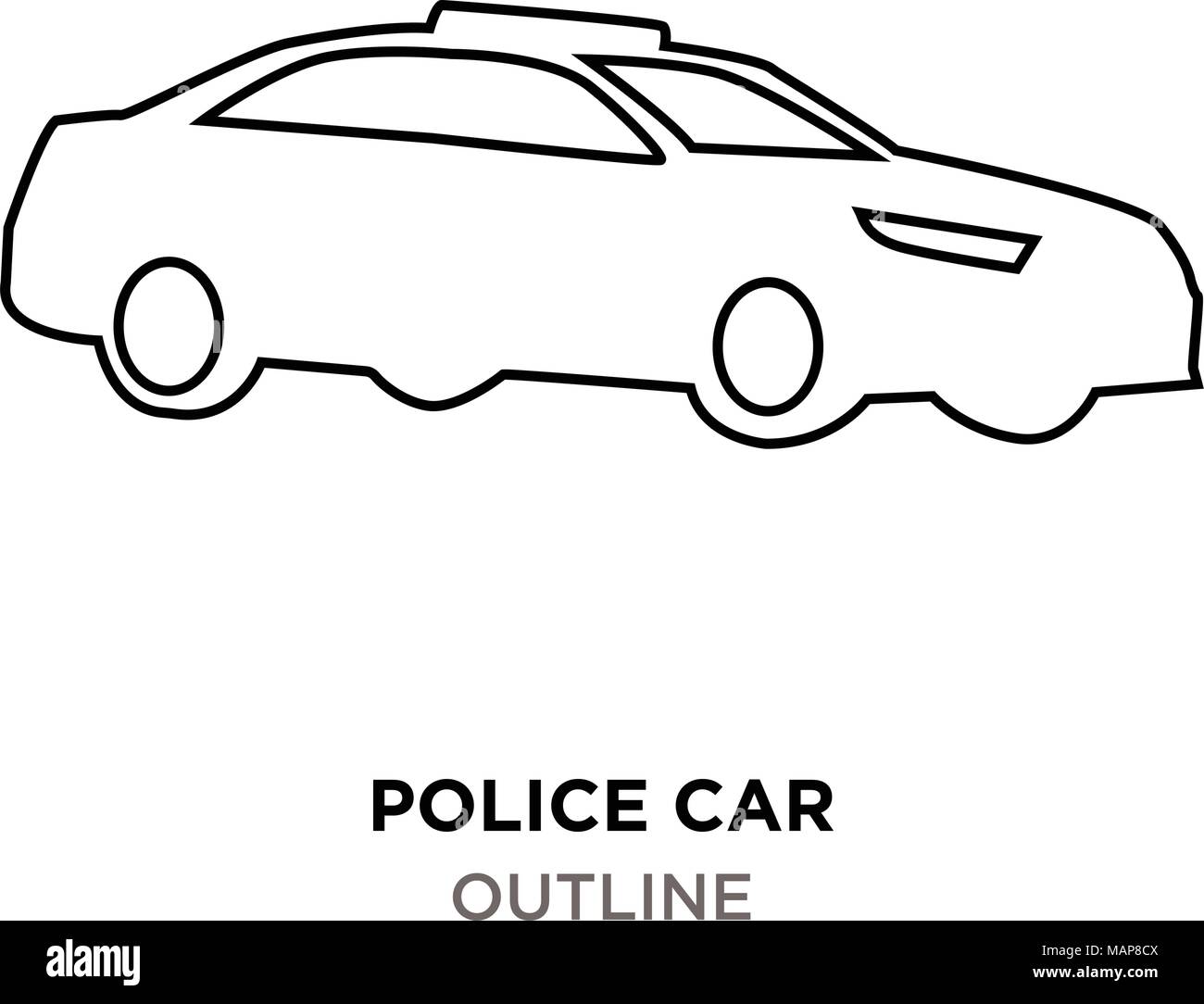 police car outline on white background Stock Vector Image & Art - Alamy