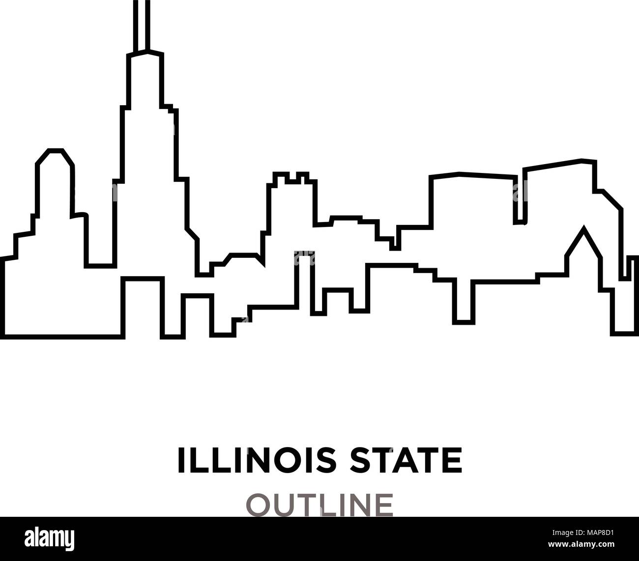 illinois state outline on white background Stock Vector Image & Art - Alamy