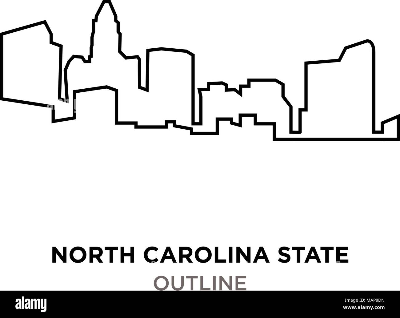 north carolina state outline on white background Stock Vector Image ...