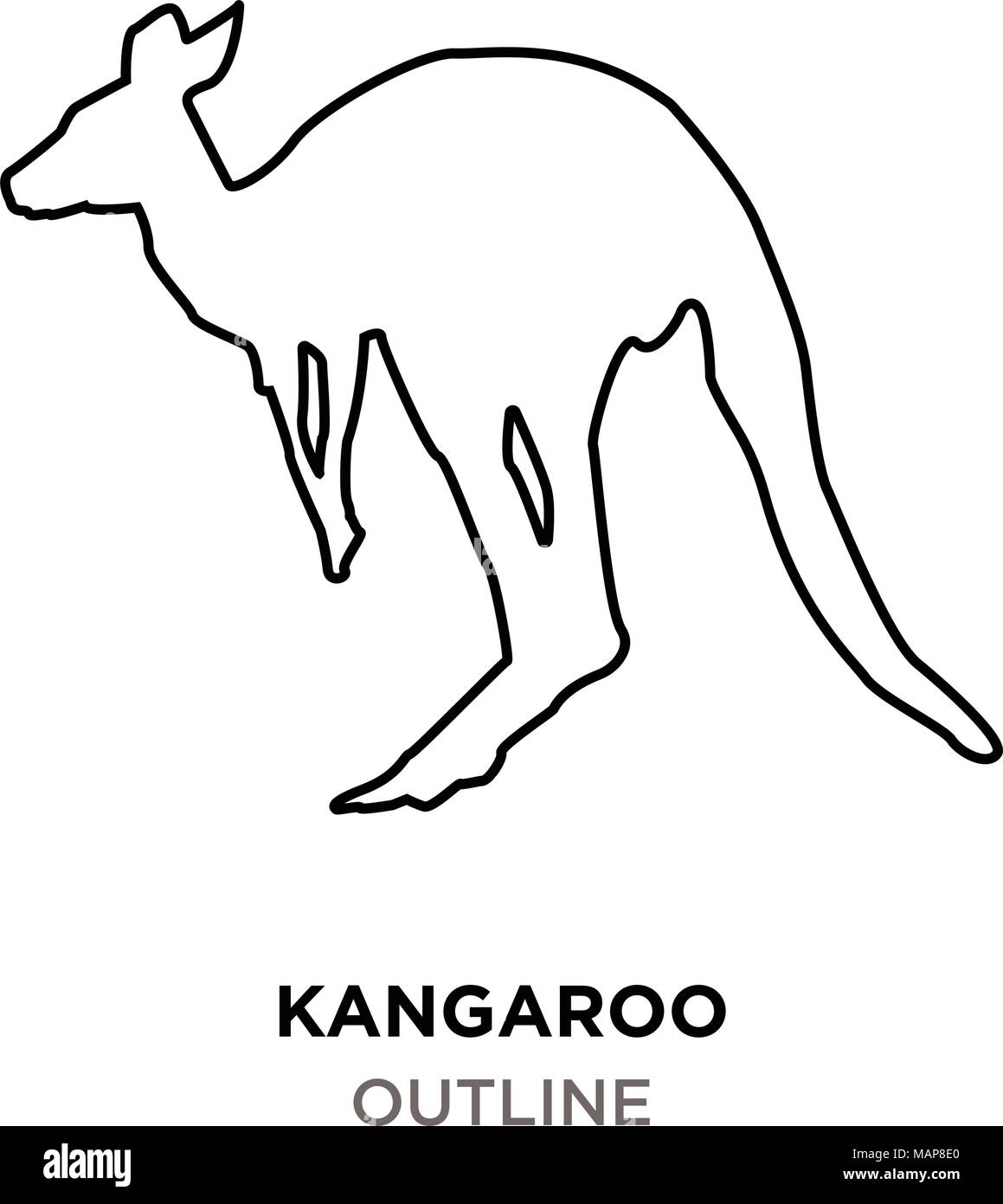 kangaroo outline on white background Stock Vector Image & Art - Alamy