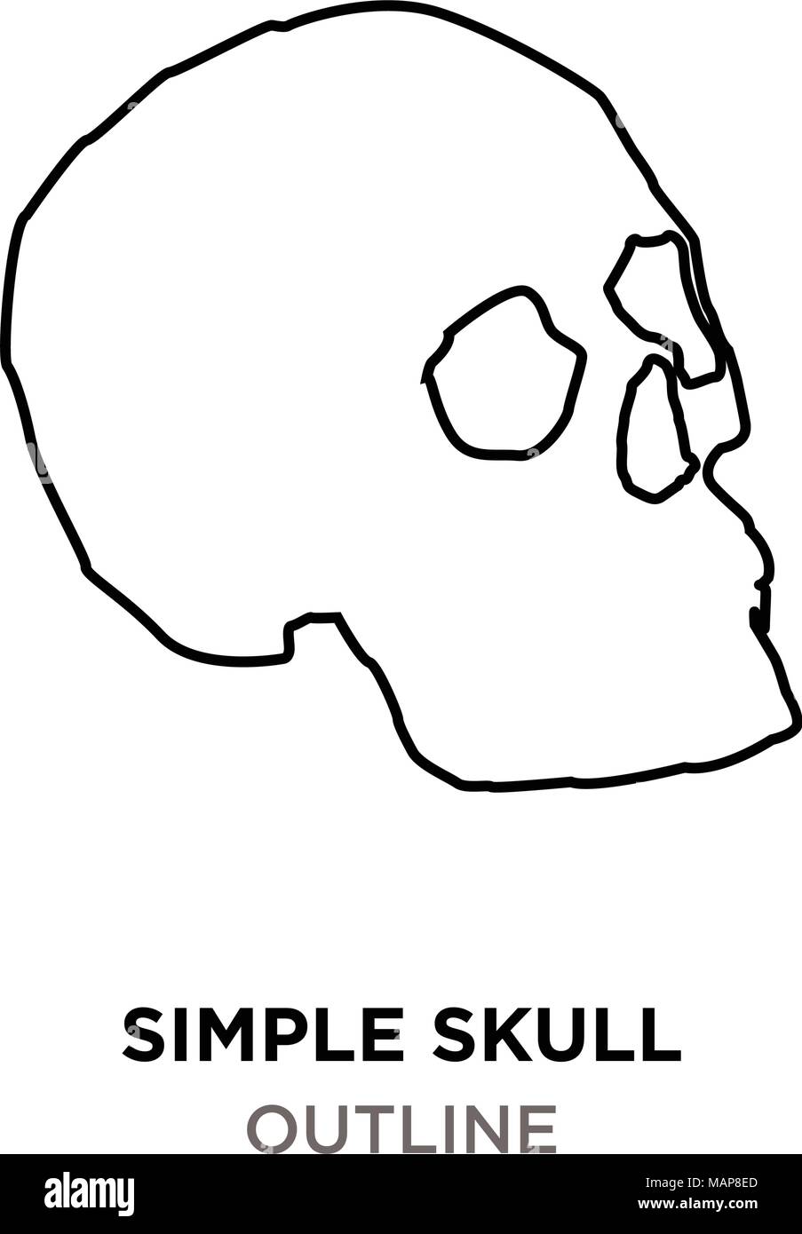 simple skull outline on white background Stock Vector Image & Art - Alamy