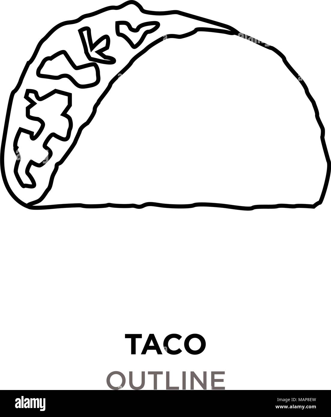 taco outline on white background Stock Vector Image & Art - Alamy