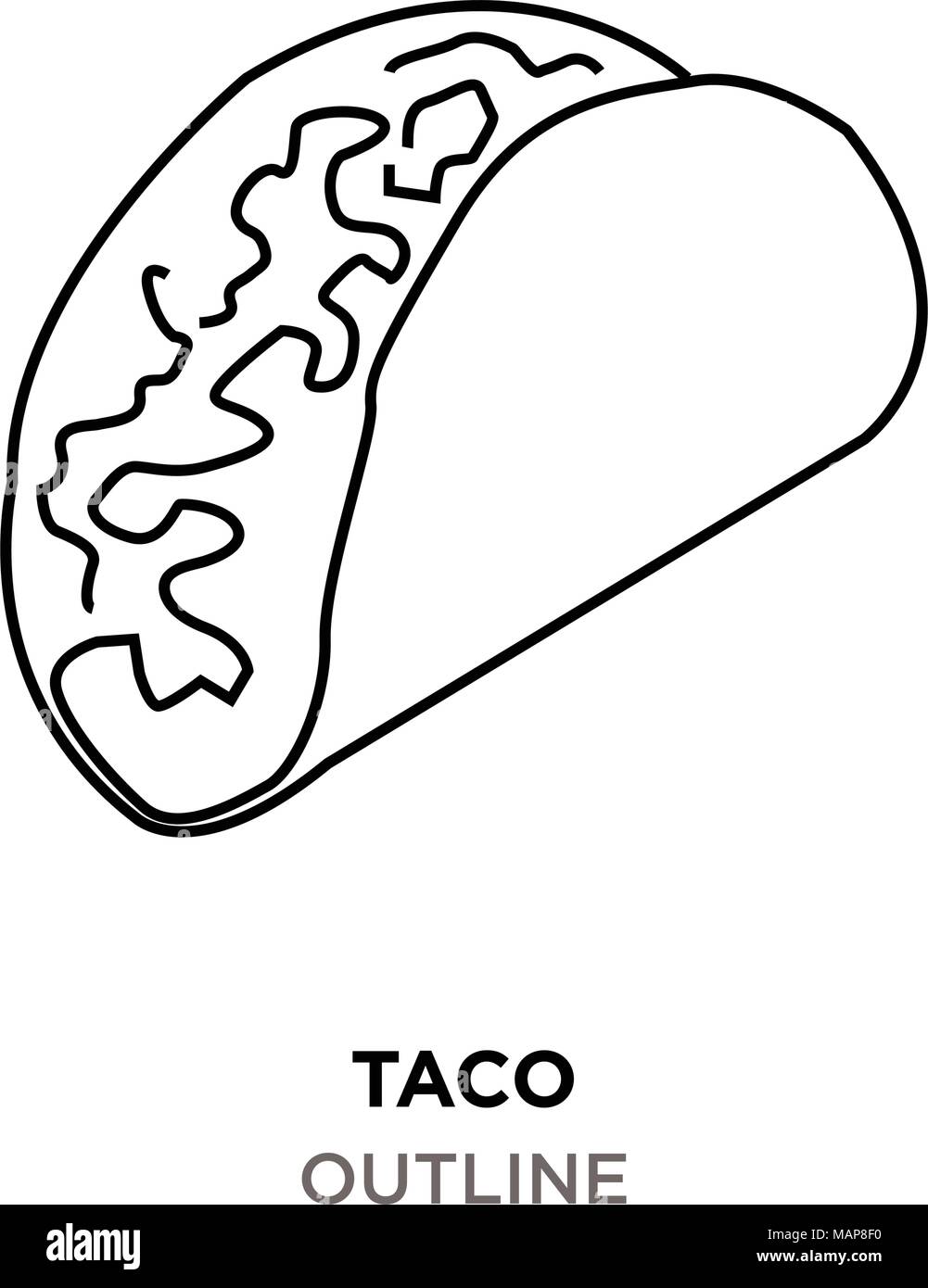 taco outline on white background Stock Vector Image & Art - Alamy