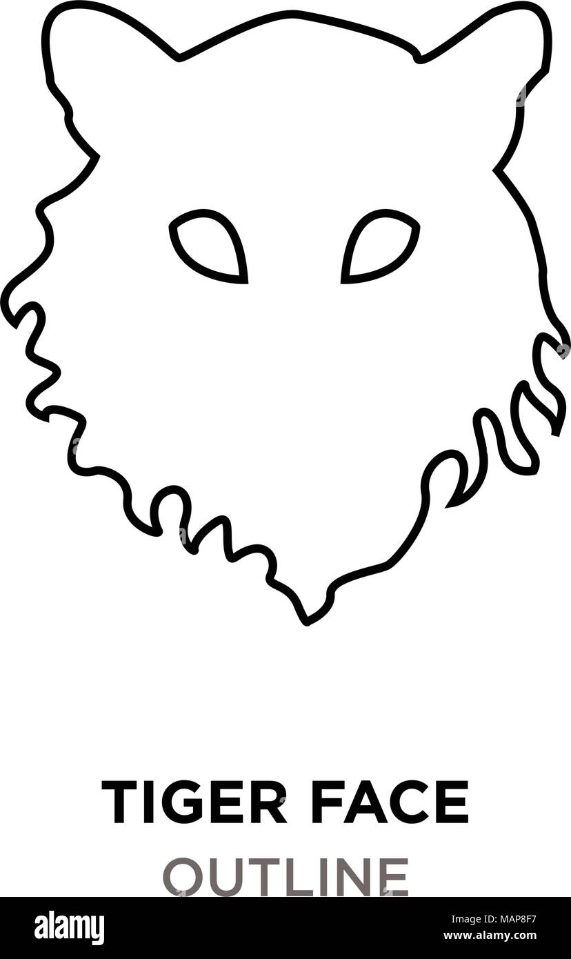 tiger face outline on white background Stock Vector Image & Art - Alamy