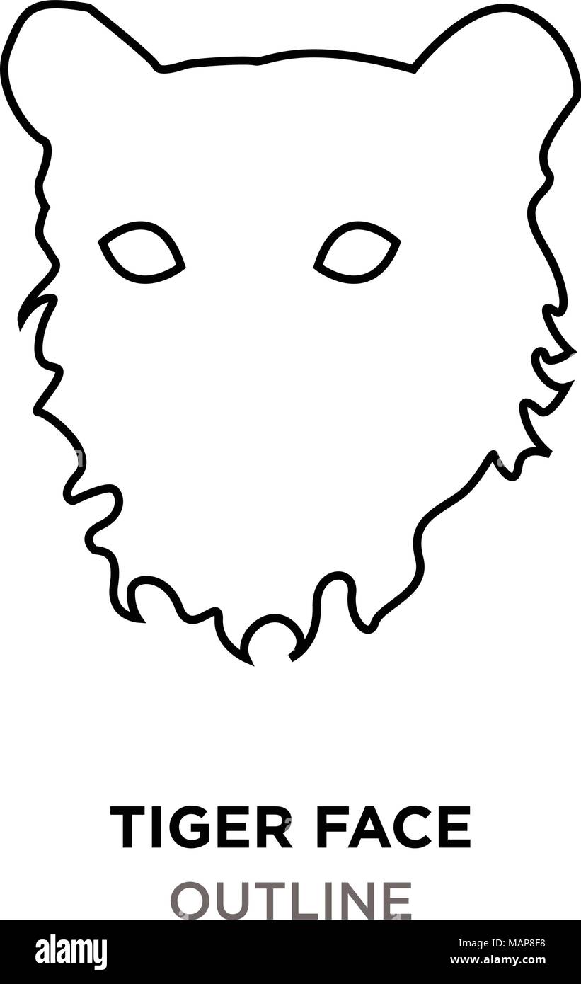 tiger face outline on white background Stock Vector Image & Art - Alamy