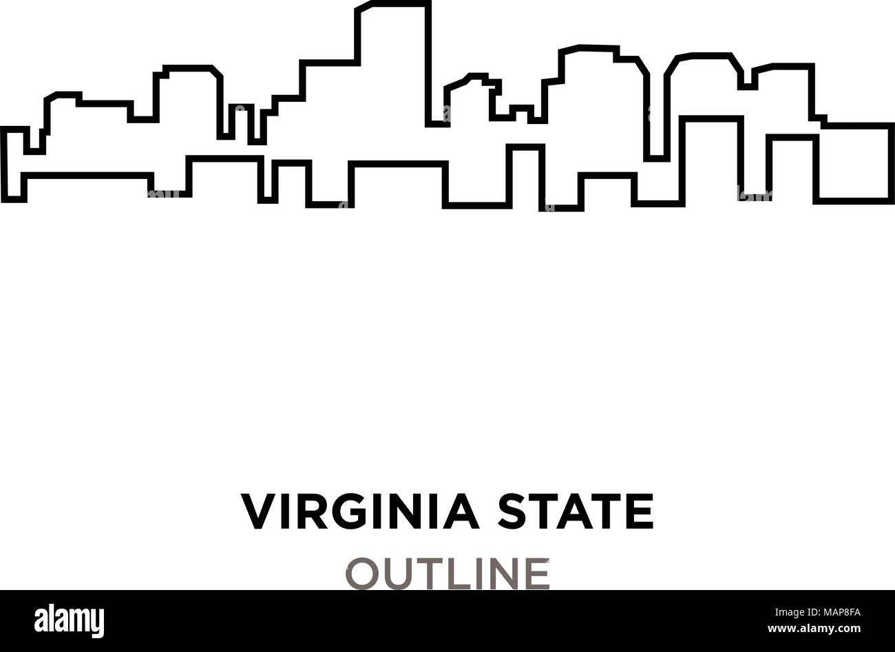 virginia state outline on white background Stock Vector Image & Art - Alamy