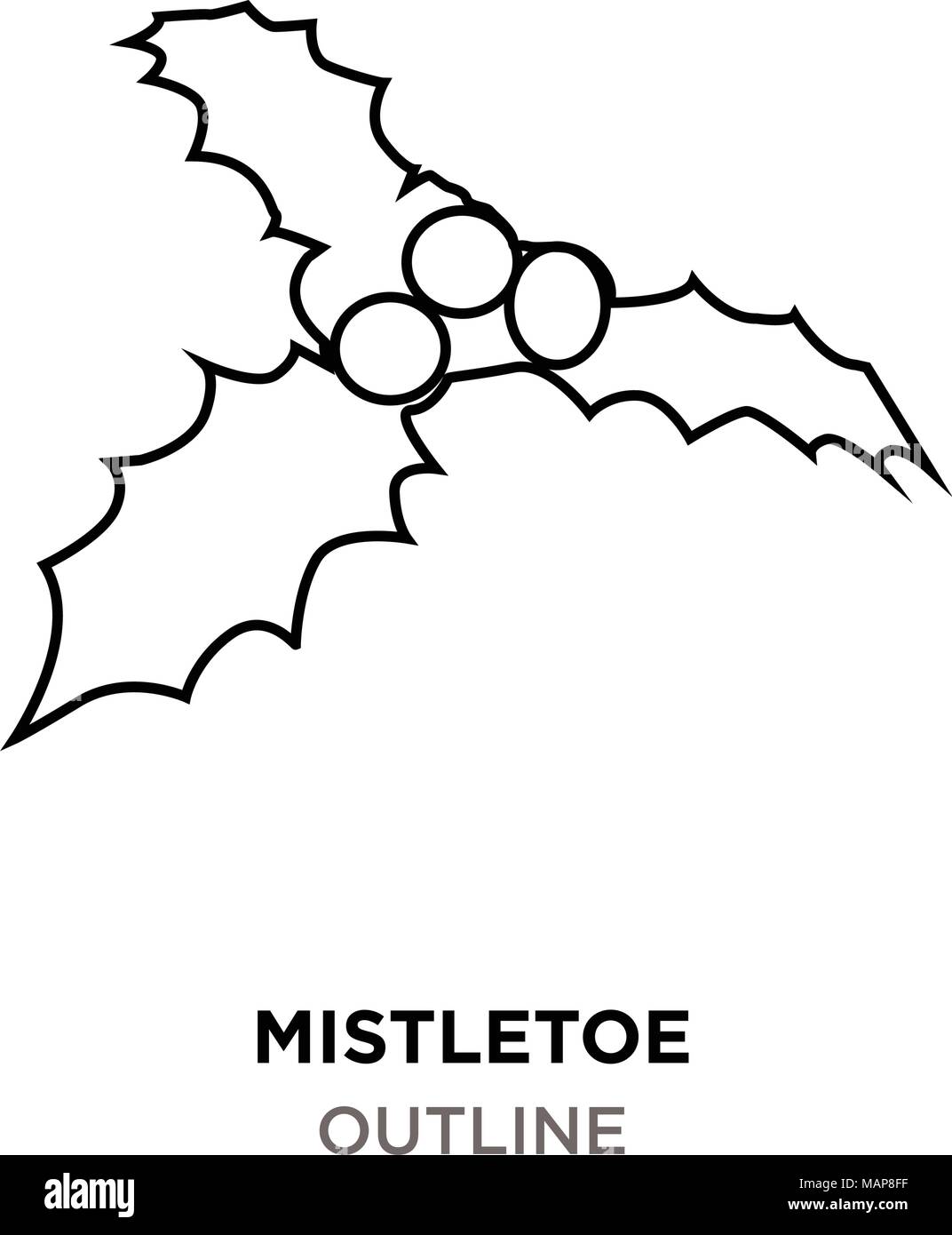 mistletoe outline on white background Stock Vector Image & Art - Alamy