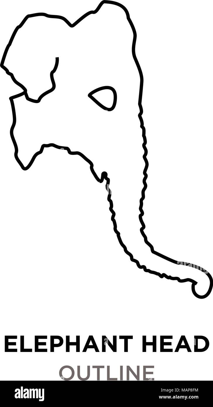 elephant head outline on white background Stock Vector Image & Art - Alamy