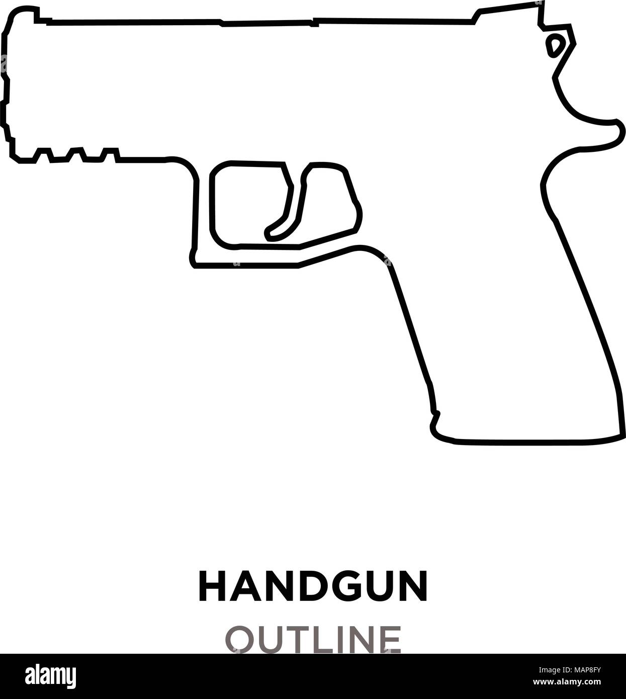 handgun outline on white background Stock Vector Image & Art - Alamy