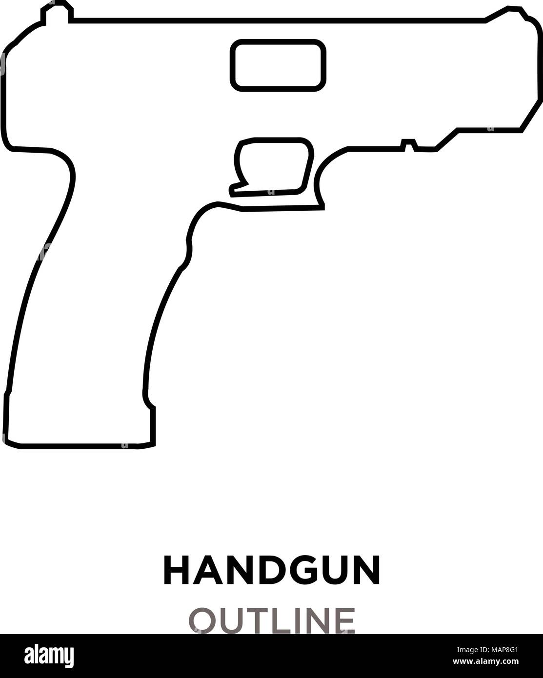 handgun outline on white background Stock Vector Image & Art - Alamy