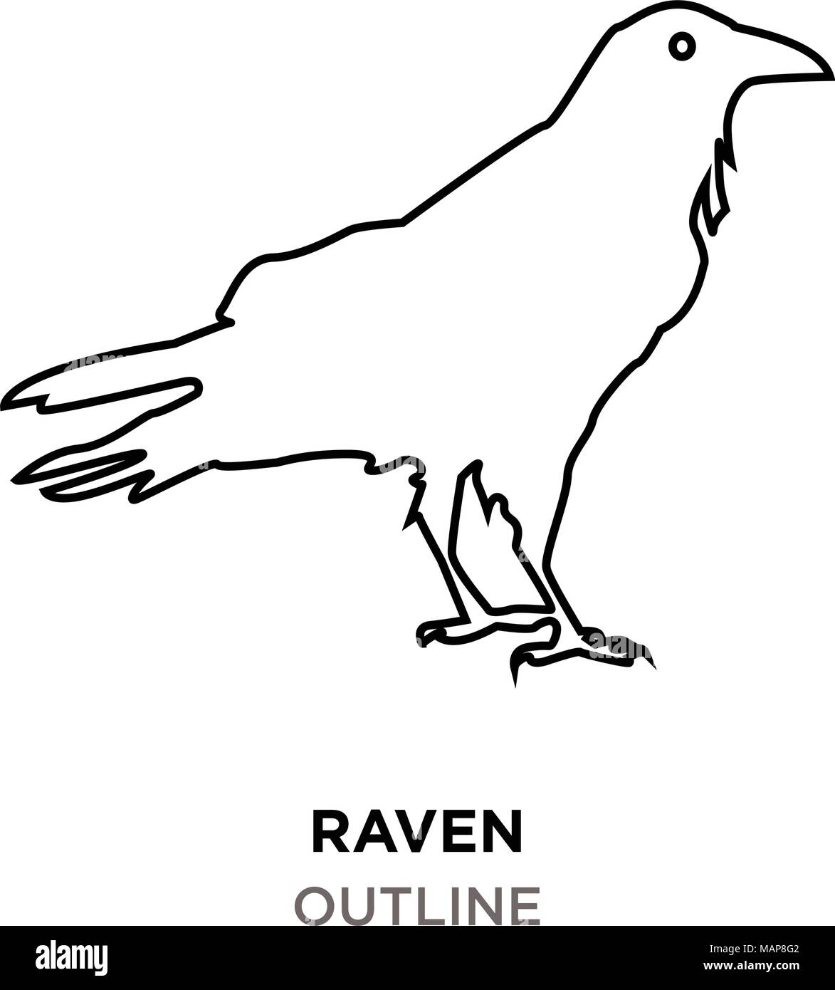 raven outline on white background Stock Vector Image & Art - Alamy