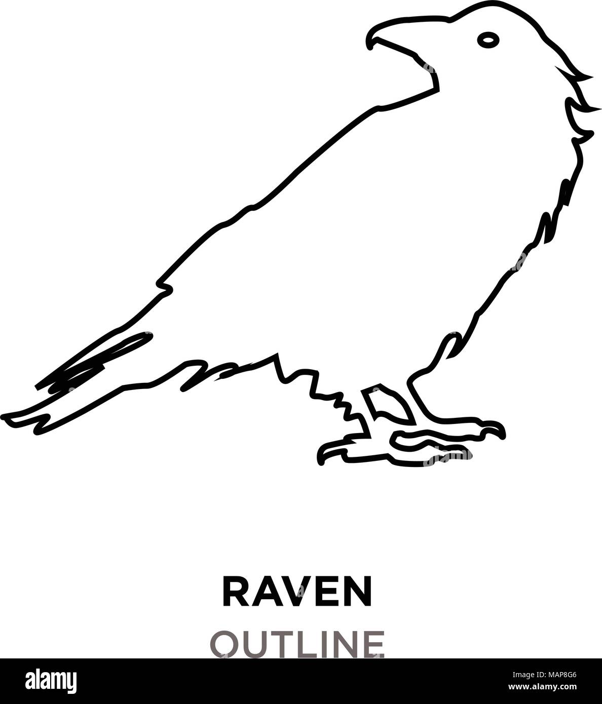 raven outline on white background Stock Vector Image & Art - Alamy