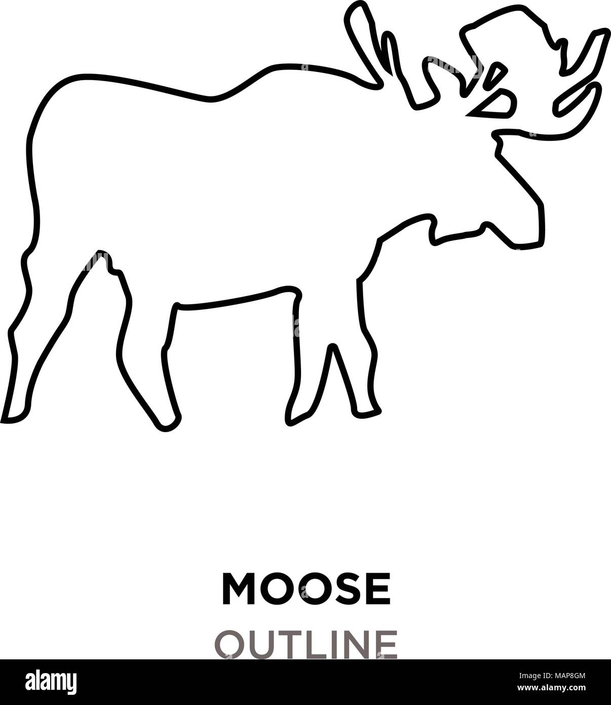 moose outline on white background Stock Vector Image & Art - Alamy
