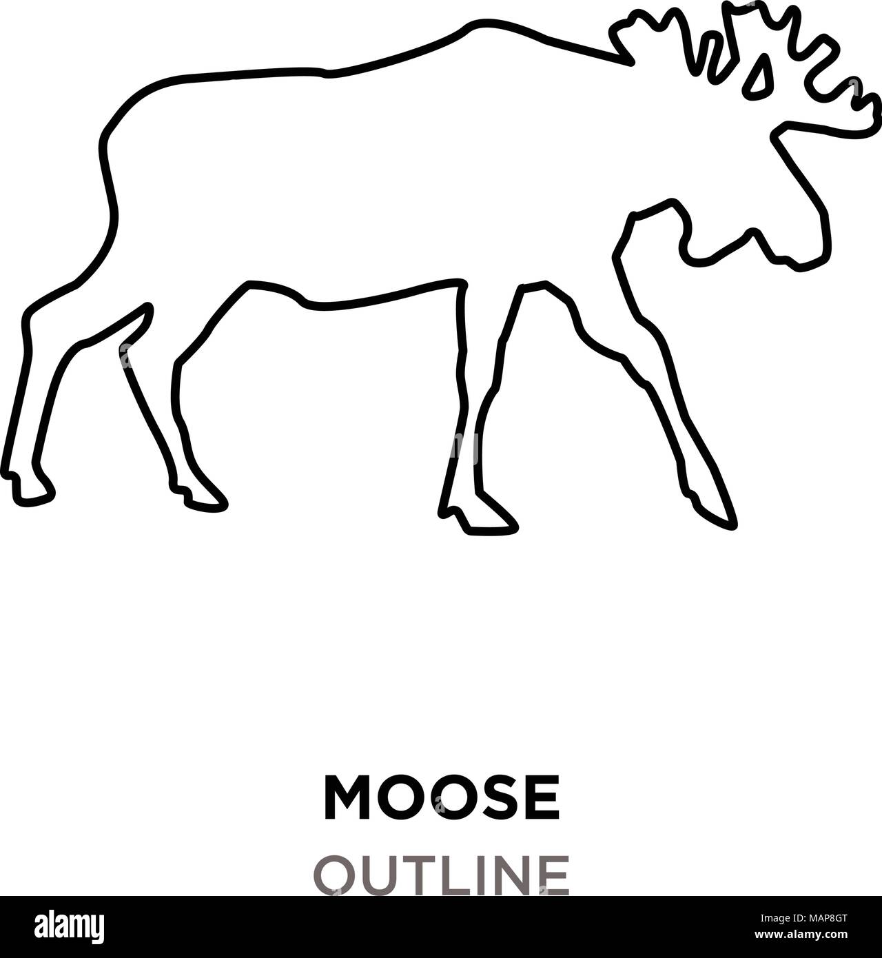 moose outline on white background Stock Vector Image & Art - Alamy