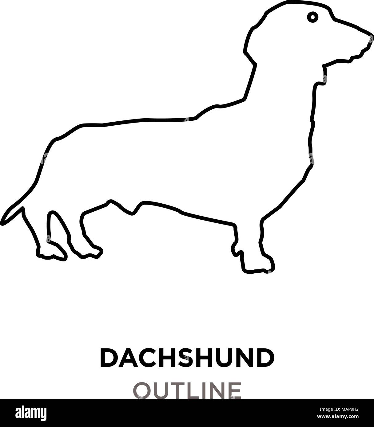 dachshund outline on white background Stock Vector Image & Art - Alamy
