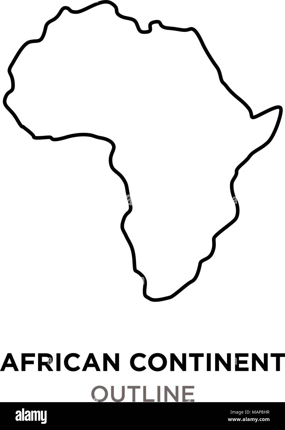 african continent outline on white background Stock Vector Image & Art ...