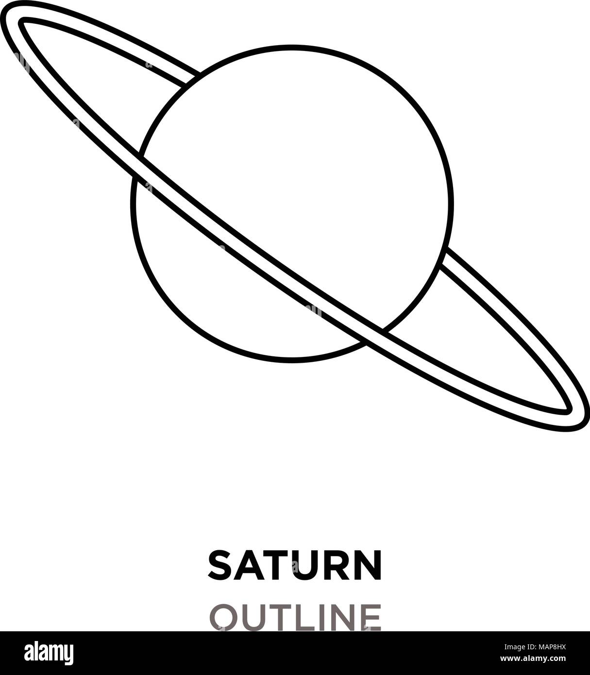 saturn outline on white background Stock Vector Image & Art - Alamy