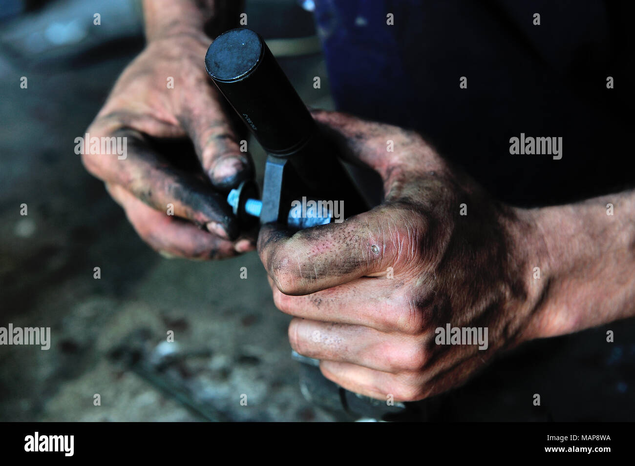 a person, a working, arm, black works, craft employment, illegally ...